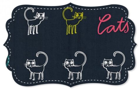 Bio Baumwoll Popeline fein – C.Pauli – Cats blue – Tigerlilly