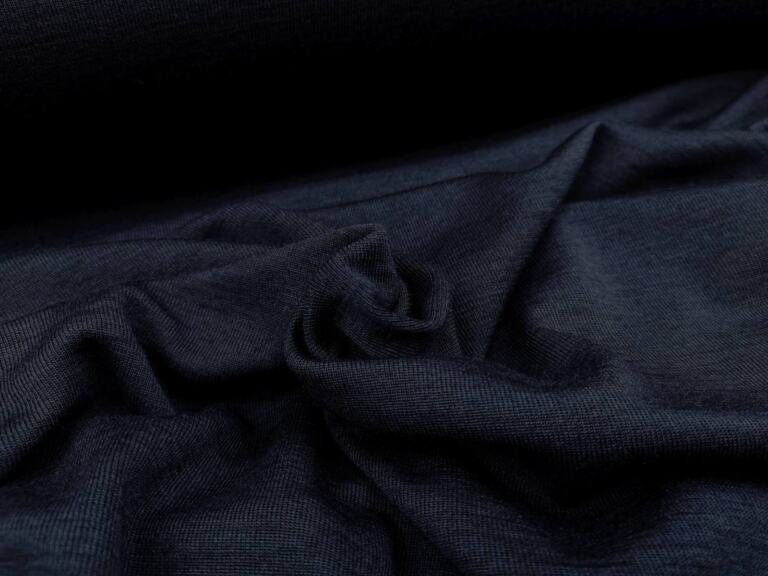Wolle/Seide Biojersey uni – navy (Made in Germany) – Tigerlilly