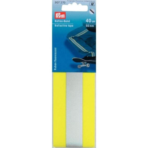 Prym – Reflex-Band selbstklebend gelb/silber – 50mm (907 270) – Tigerlilly